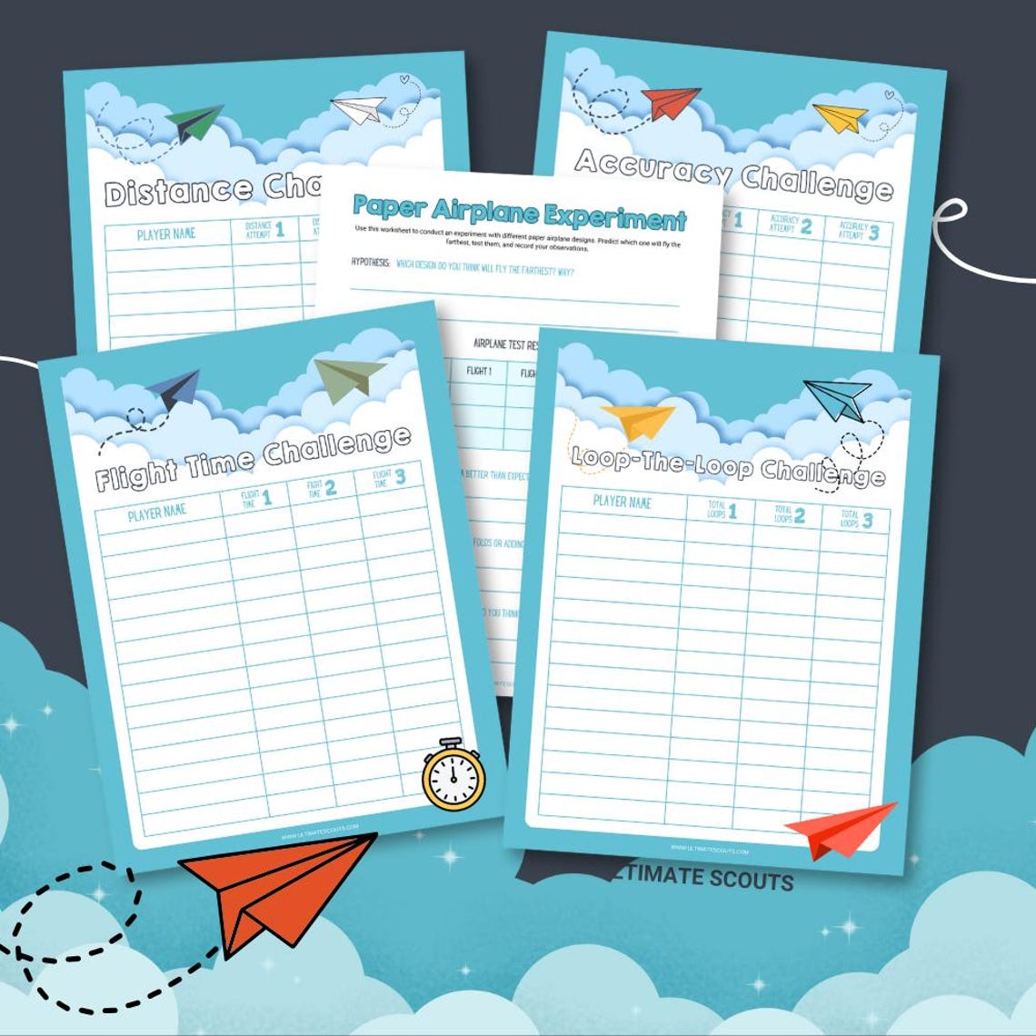 Printable Paper Airplane Experiment Activity Pack - Scientific Method ...
