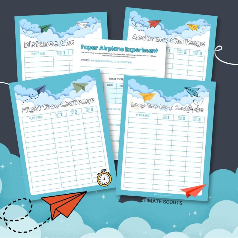 Printable Paper Airplane Experiment Activity Pack - Scientific Method ...