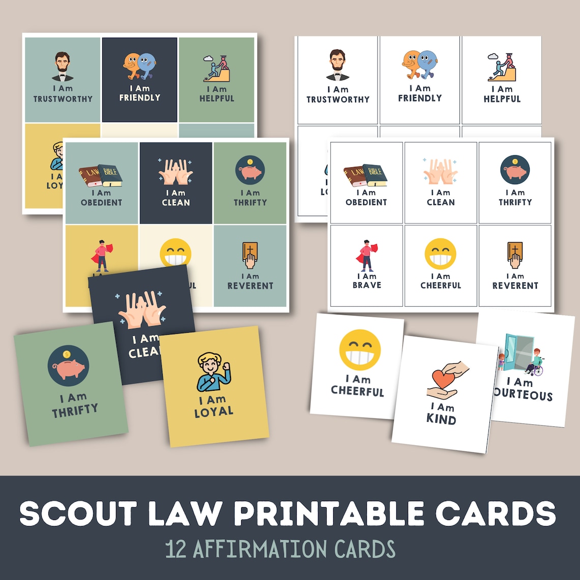 Cub Scout Law Positive Affirmation Cards for Kids Download Printable ...