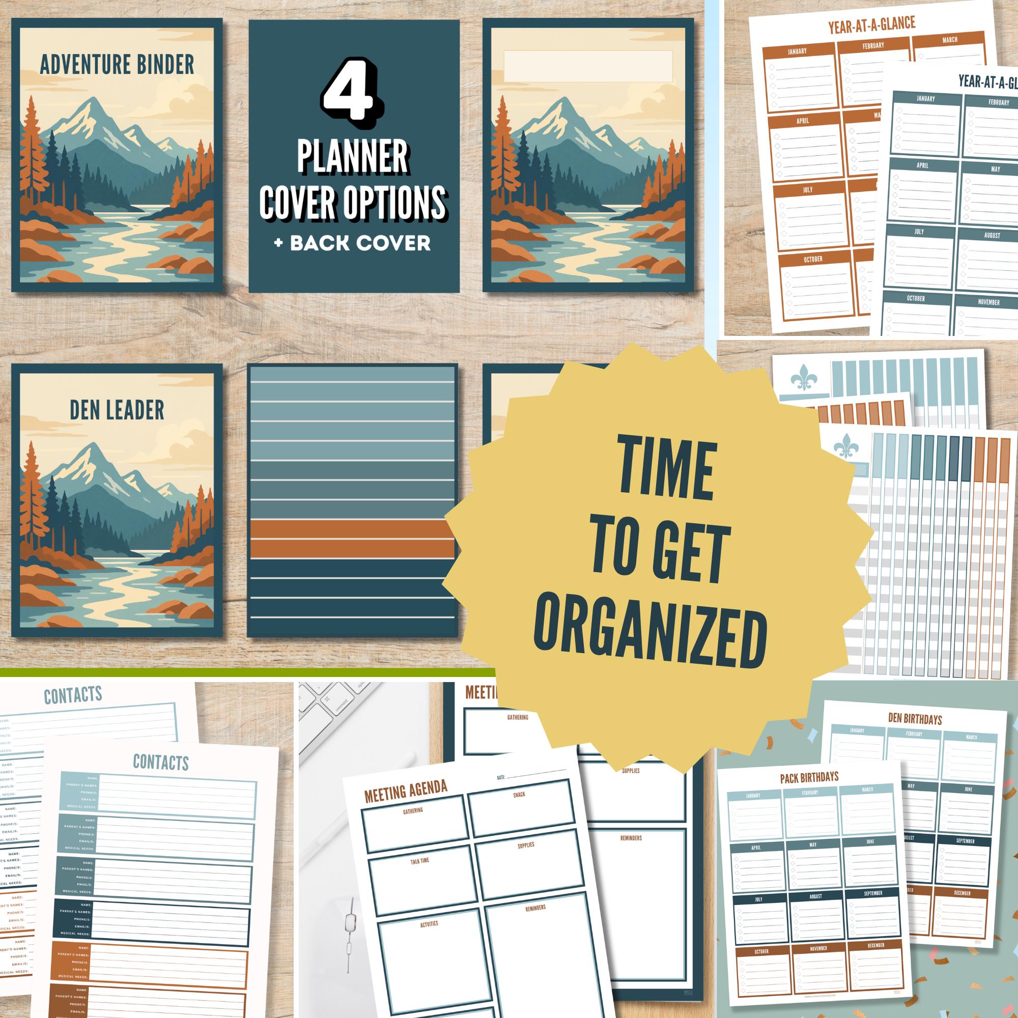 Adventure Leader Planner: Printable Meeting & Activity Binder (instant ...