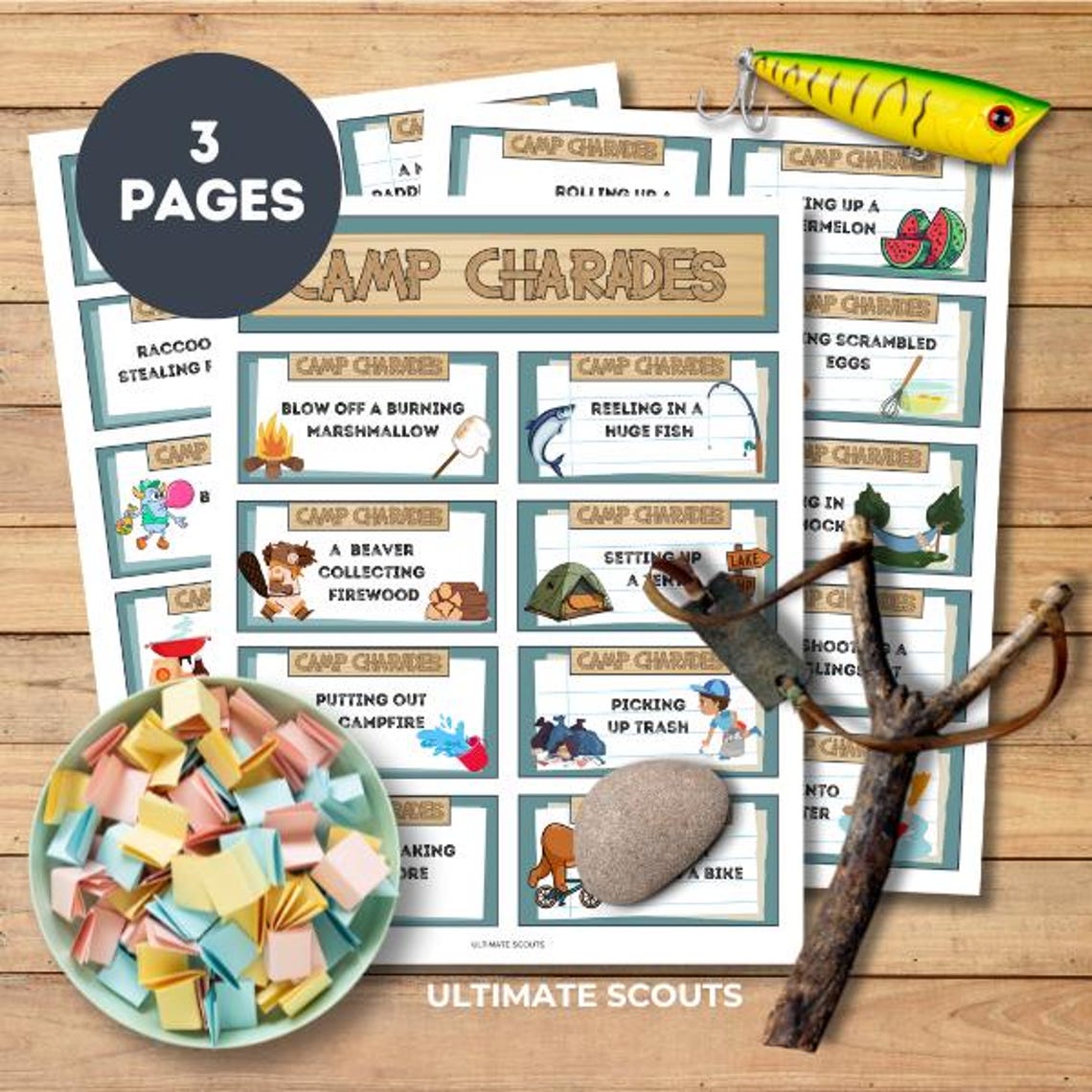 Camp Charades: A Fun Printable Game of Charades for Kids - Etsy