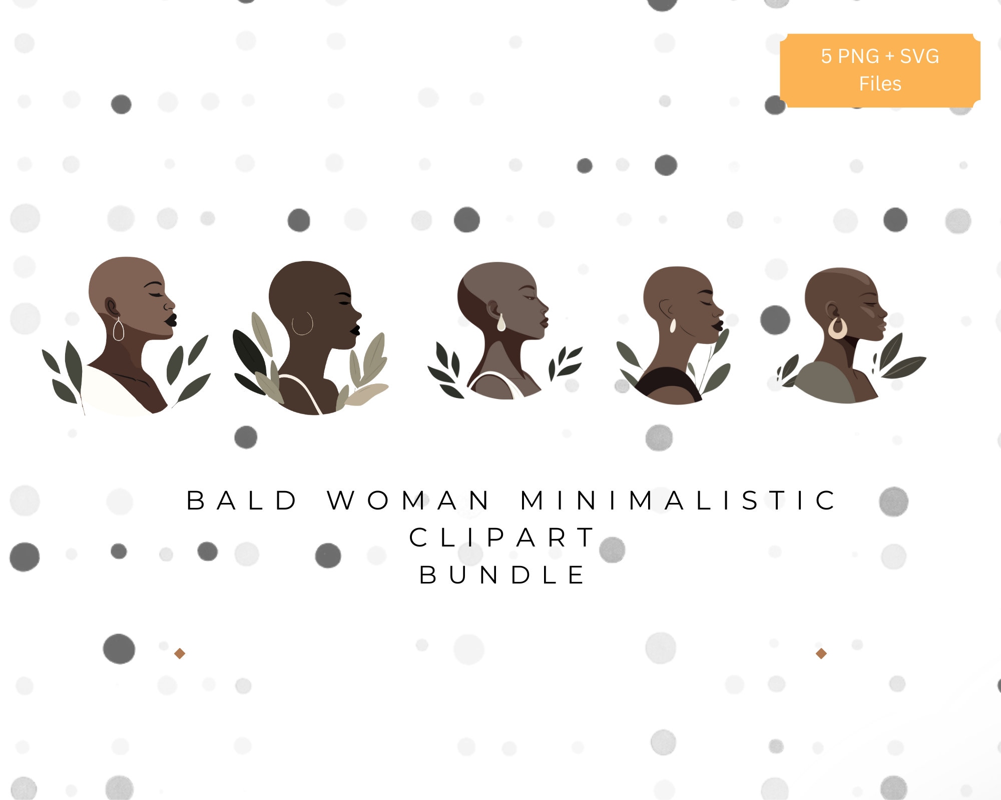Bald Black Woman Illustration| 5 Images | PNG & SVG - Etsy