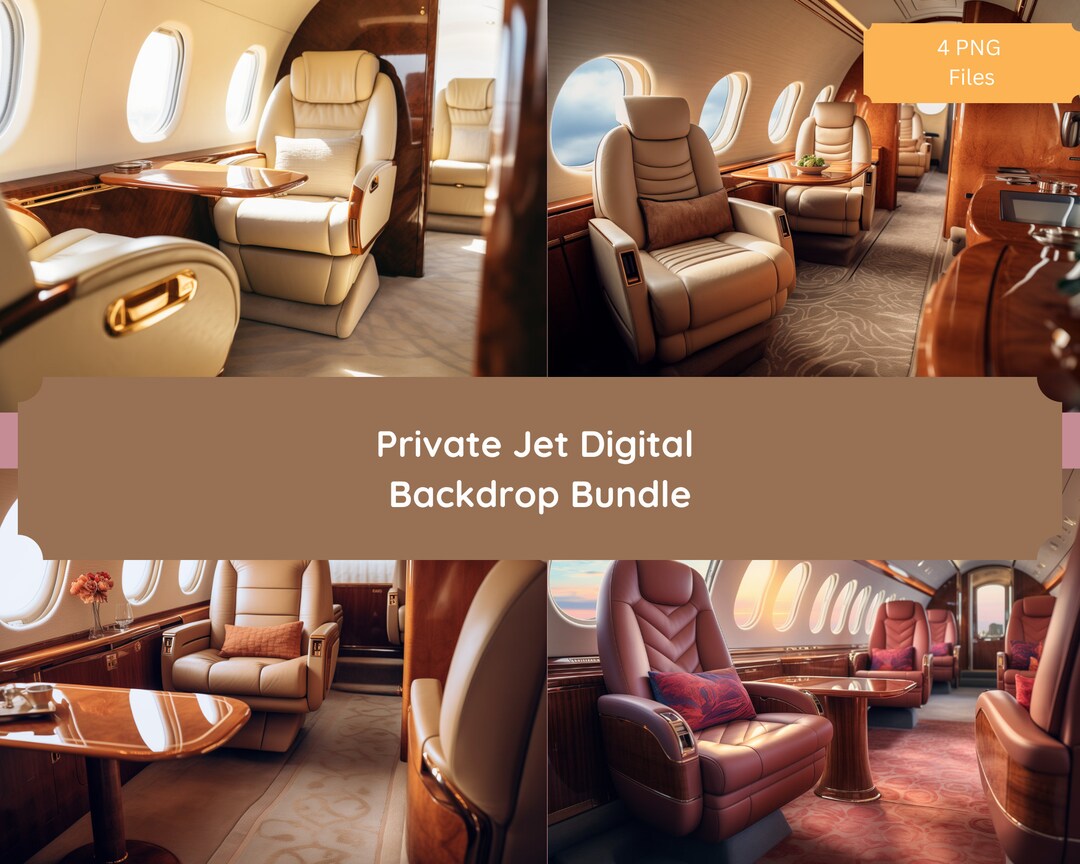 Luxurious Private Jet Digital Backdrop Bundle. | 4 Pngs - Etsy