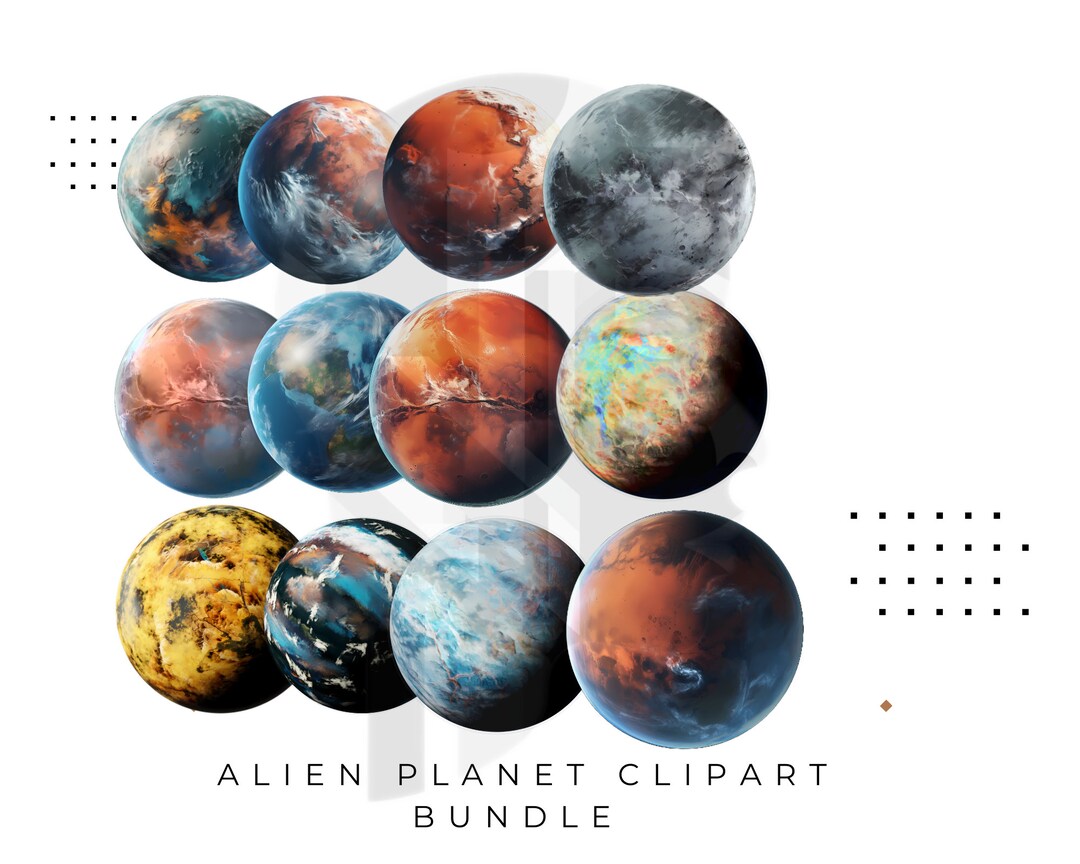 Alien Planets PNG Clipart| Planet Overlay - Etsy
