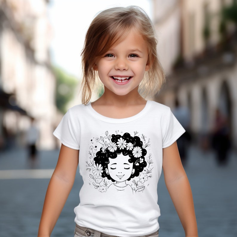 Adorable Little Girls Line Art Illustration Set | 14 Images | PNG & SVG ...