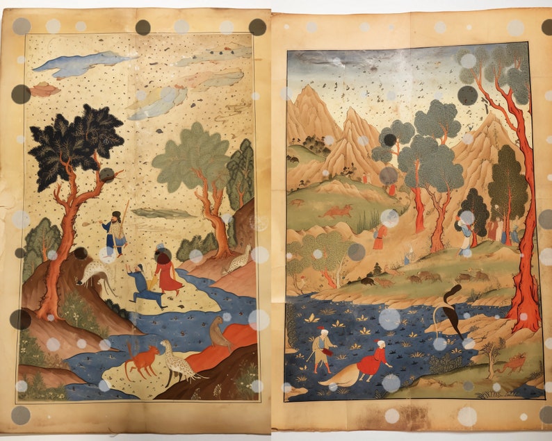 Vibrant Persian Art Scrapbooking Ephemera Journal Pages - Set of 70 ...
