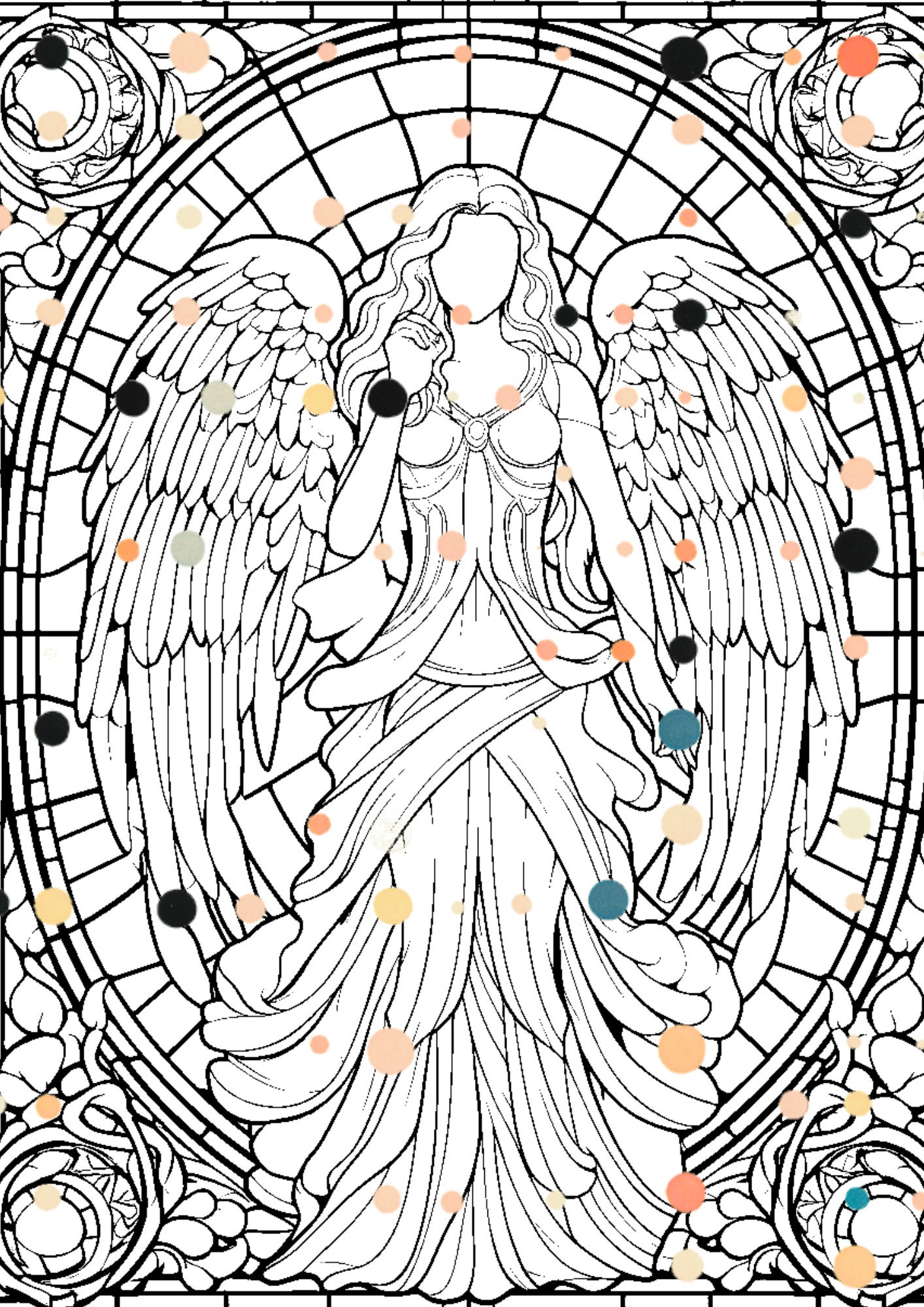 Heavenly Angels Stained Glass Coloring Pages Set of 10 - Etsy