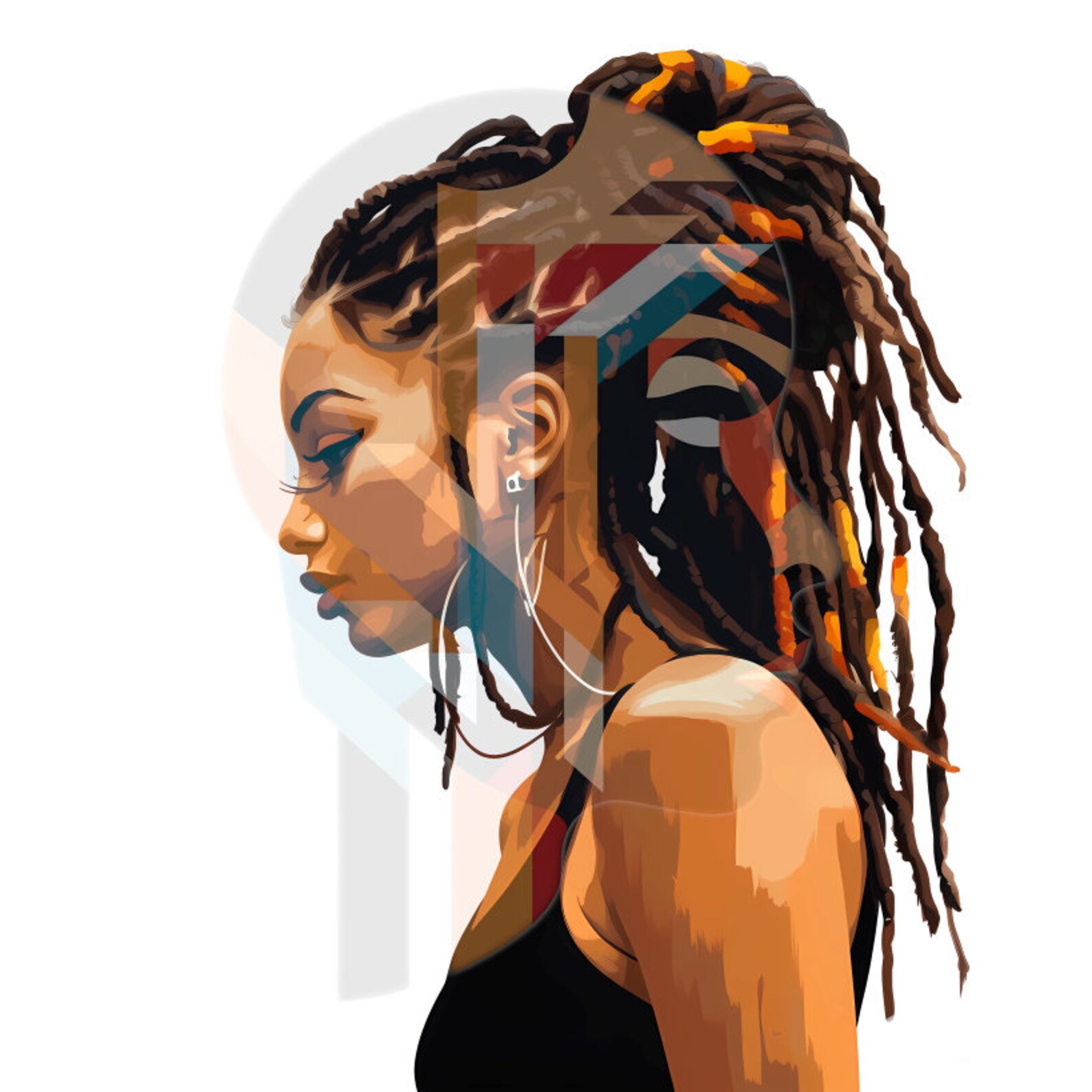 Dreadlocked Black Woman PNG | Beautiful Black Woman With Dreadlocks ...
