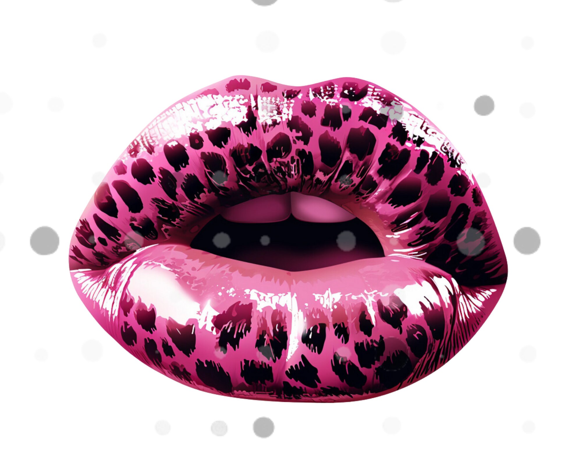 Pink Leopard Lips and More for Valentine's Day Designs | 20 Pngs - Etsy