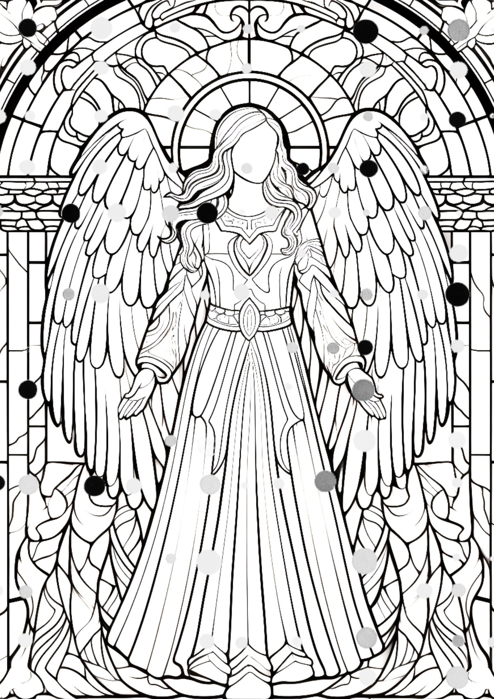Heavenly Angels Stained Glass Coloring Pages - Set of 10 Ethereal ...