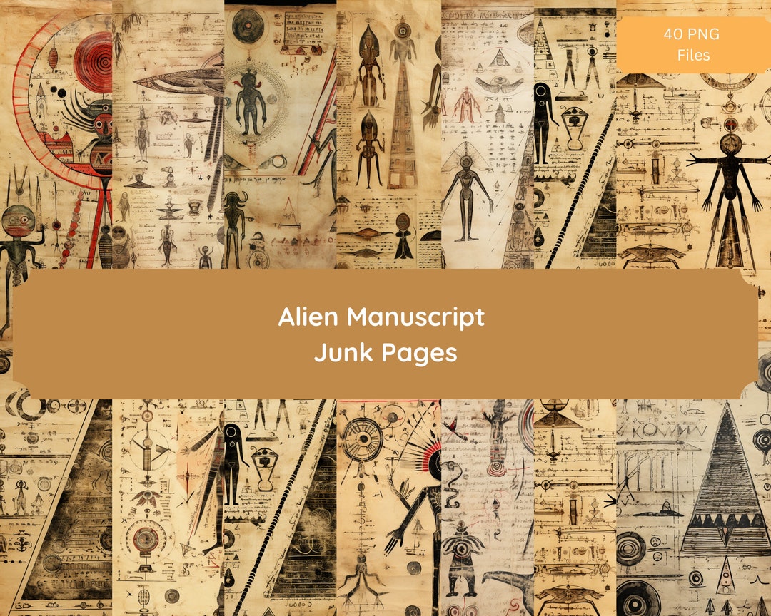 Alien Manuscript Junk Journal Pages | Explore Extraterrestrial Elegance ...