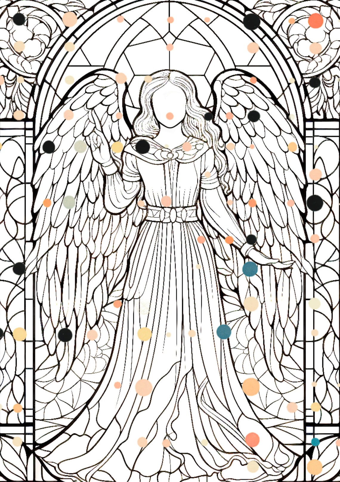 Heavenly Angels Stained Glass Coloring Pages - Set of 10 Ethereal ...