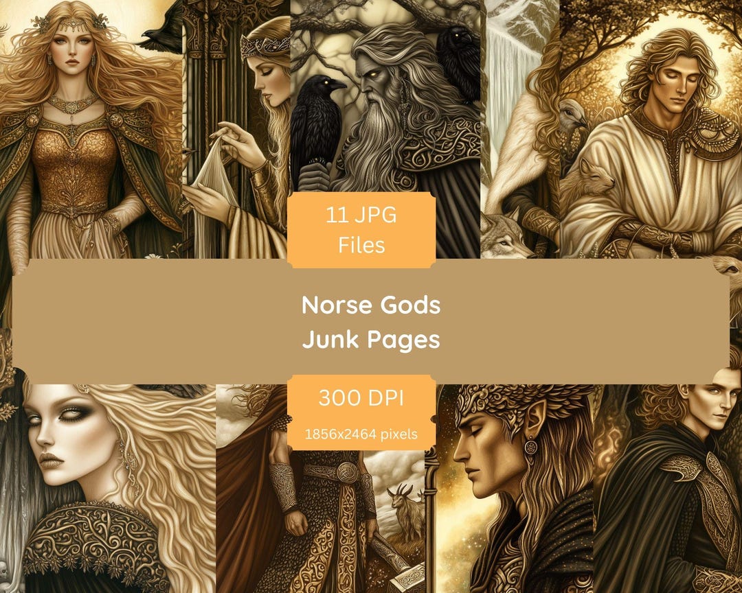 Norse Gods Junk Journal Pages Set of 10 Digital Pages - Etsy