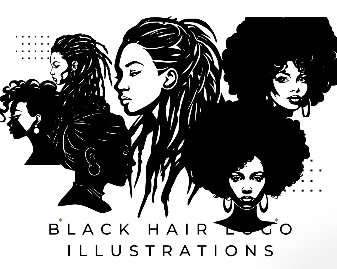 Black Hair SVG Bundle | Set for Black Hair (afro, Braided, Dreadlocks ...