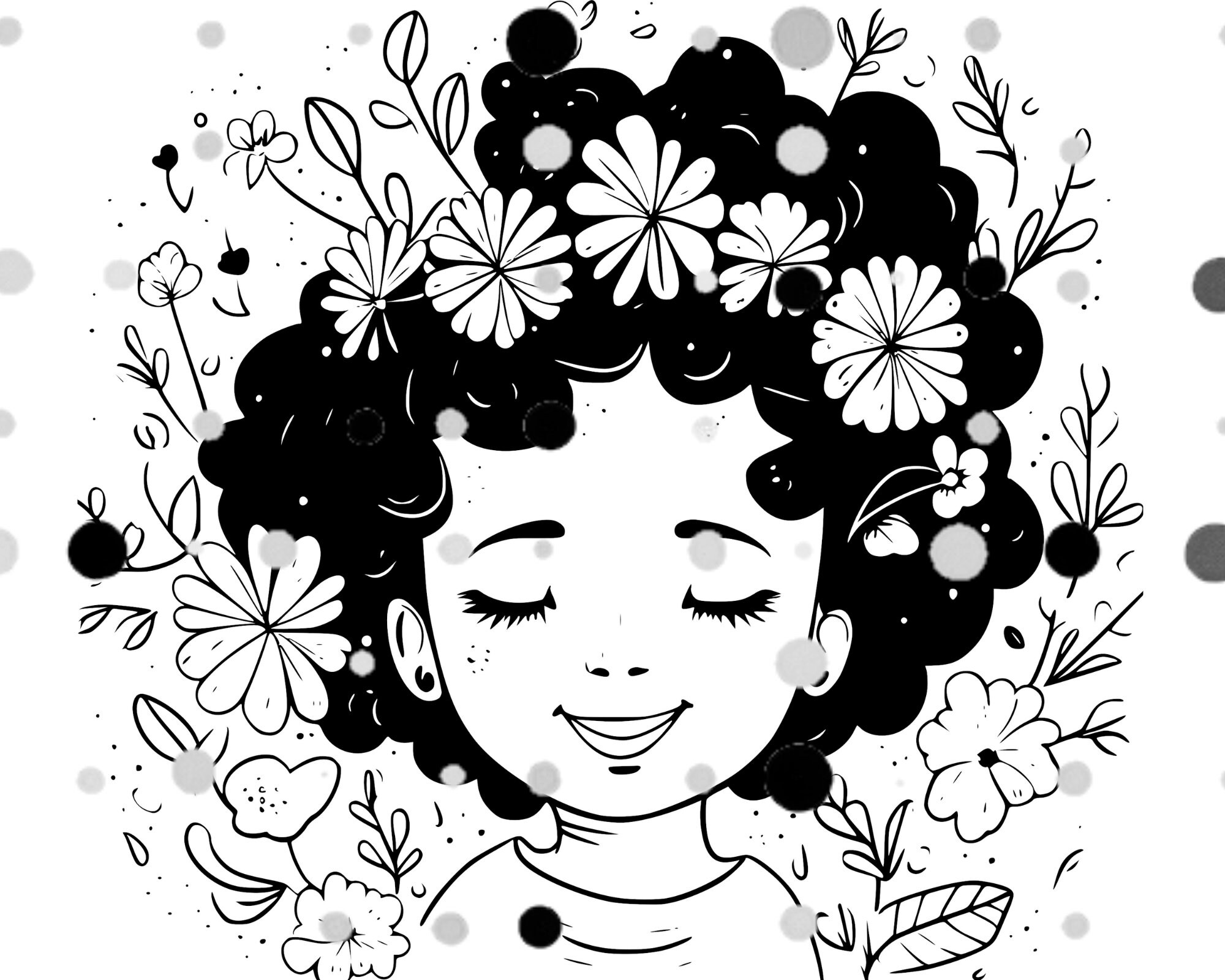 Adorable Little Girls Line Art Illustration Set | 14 Images | PNG & SVG ...