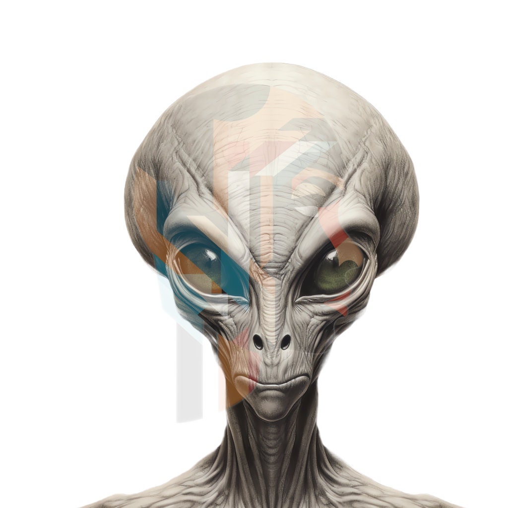 Gray Alien Portrait Clip Art Bundle 17 Unique Extraterrestrial Face - Etsy