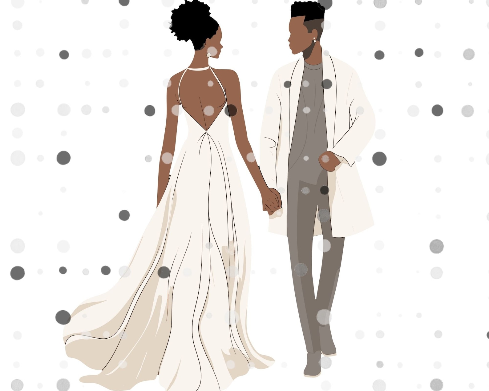 Faceless Couple Clipart PNG Bundle | Wedding Invitation Clipart | Bride ...