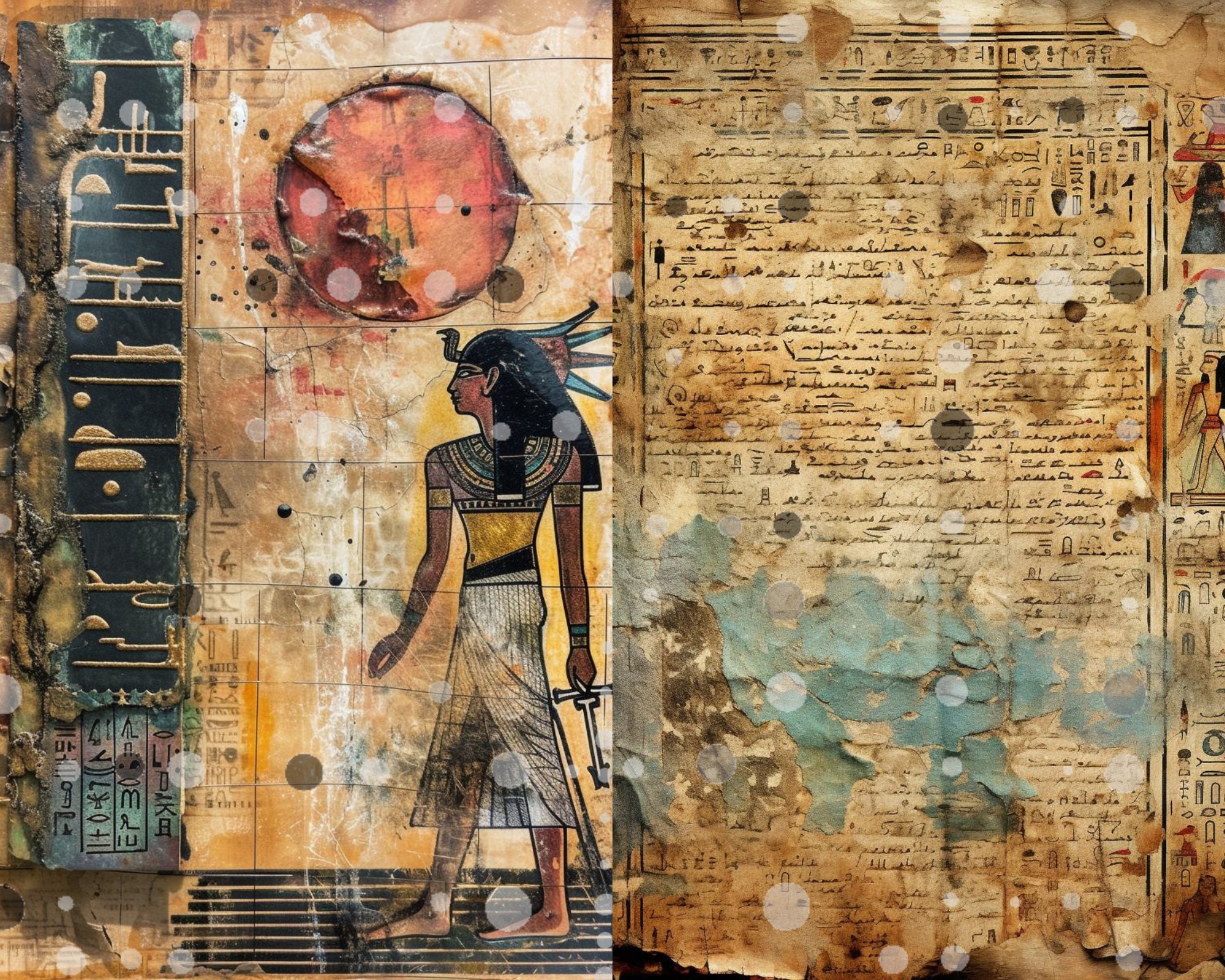 Ancient Egyptian Scroll Junk Journal Pages | Set of 59 Digital Pages - Etsy