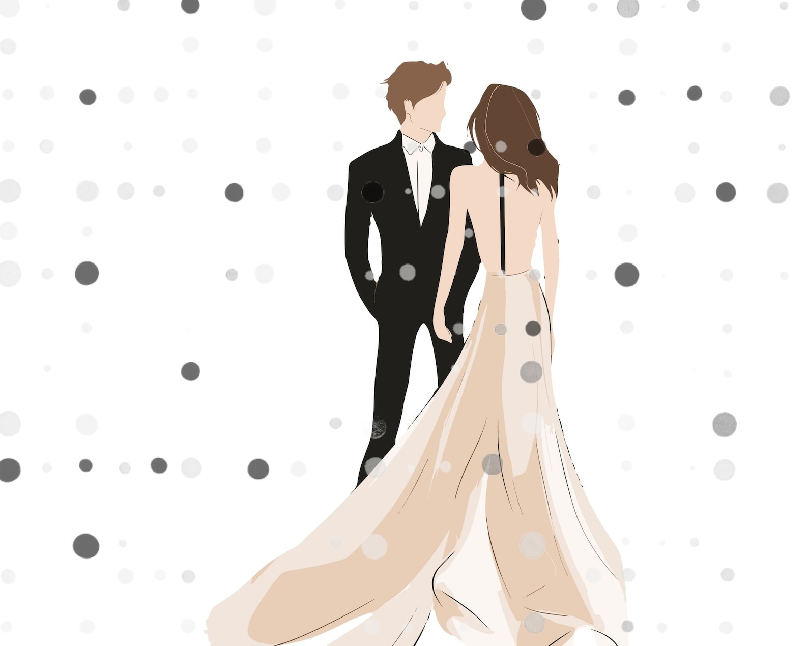 Faceless Couple Clipart PNG Bundle | Wedding Invitation Clipart | Bride ...