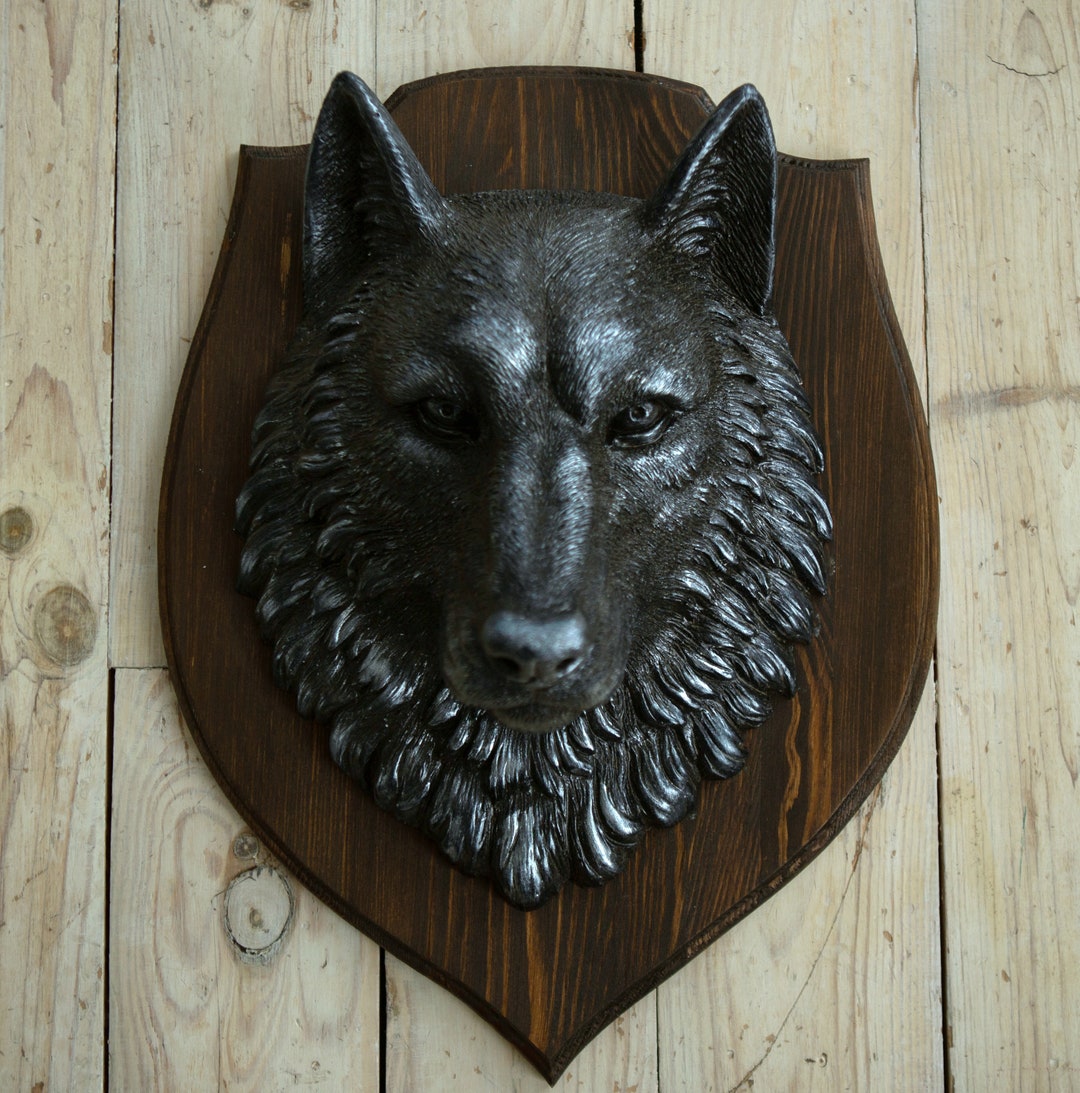 Taxidermy Sculpture Wolf Head Wall Mounted - Etsy