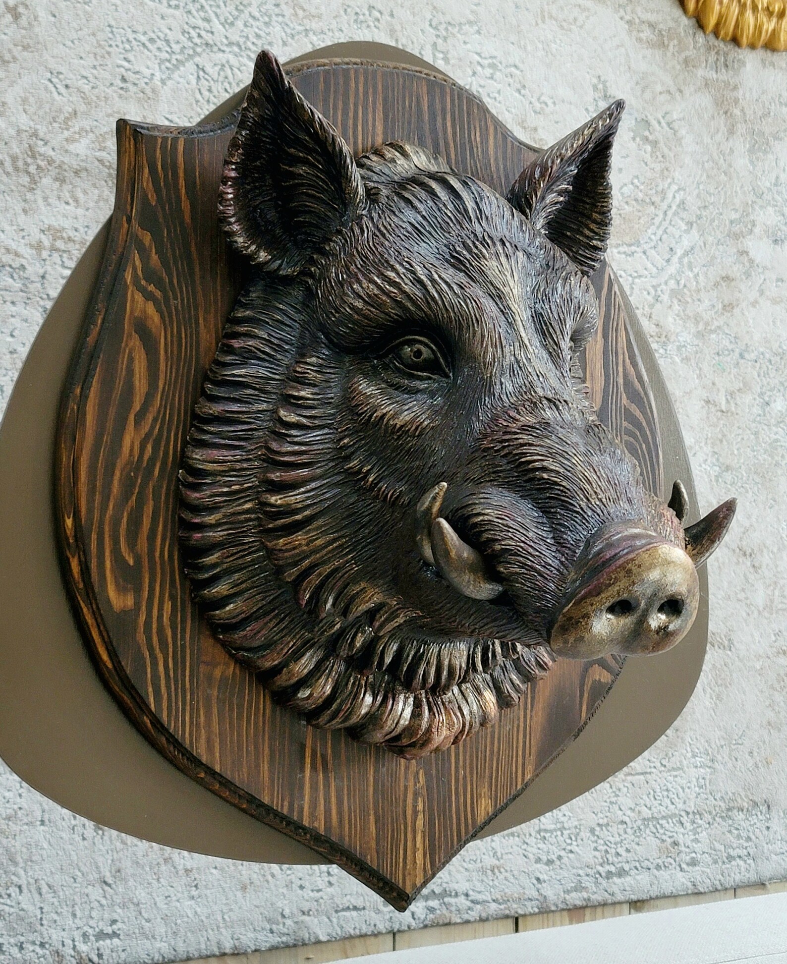 Taxidermy Sculpture Boar Head Wall Mounted Decor - Etsy