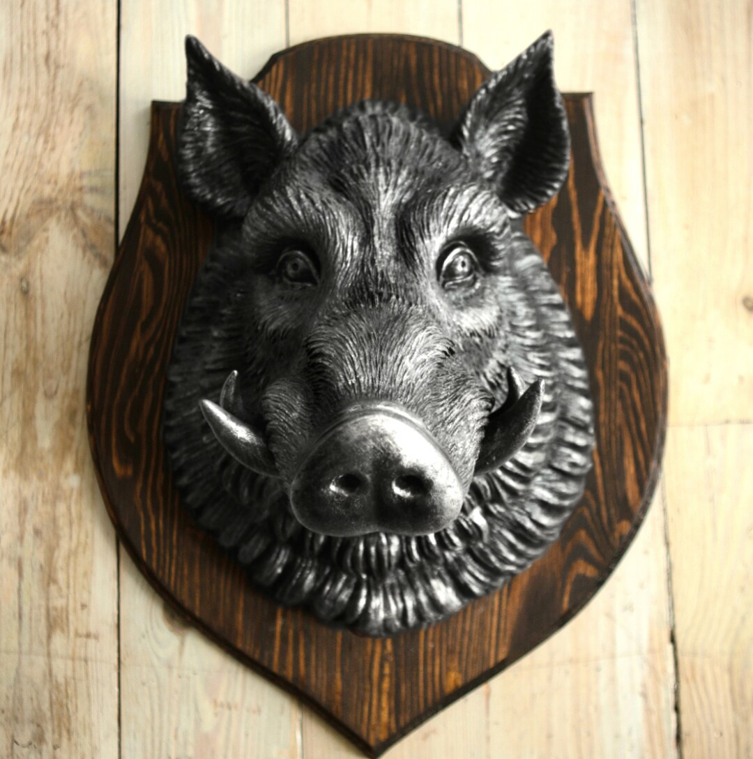 Hunting Decor, Boar Head Sculpture. Present for Hunter - Etsy