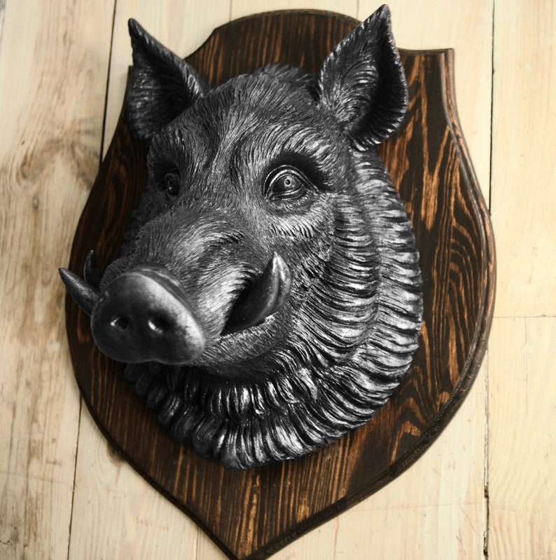 Taxidermy Sculpture Boar Head Wall Mounted Decor - Etsy