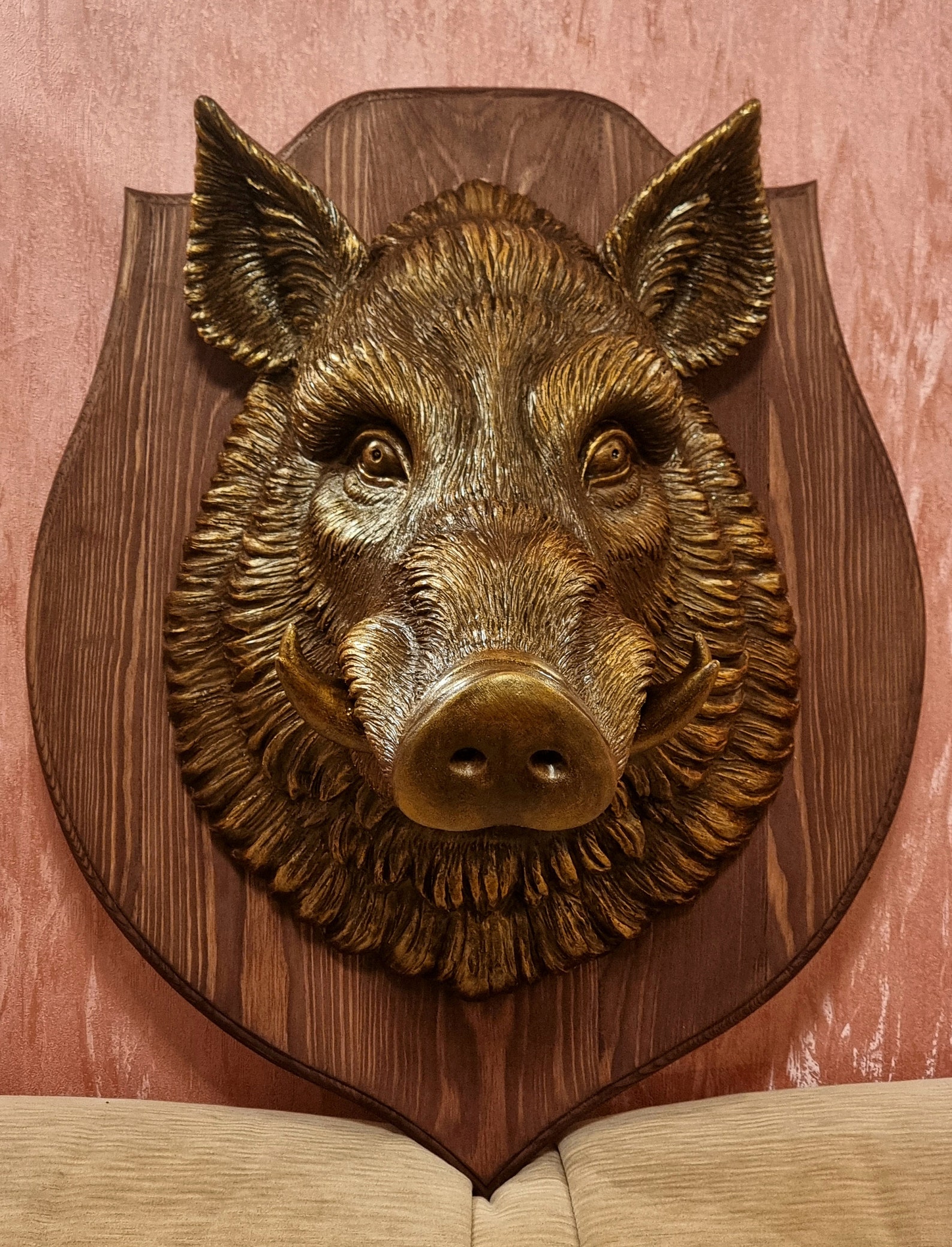 Taxidermy Sculpture Boar Head Wall Mounted Decor - Etsy