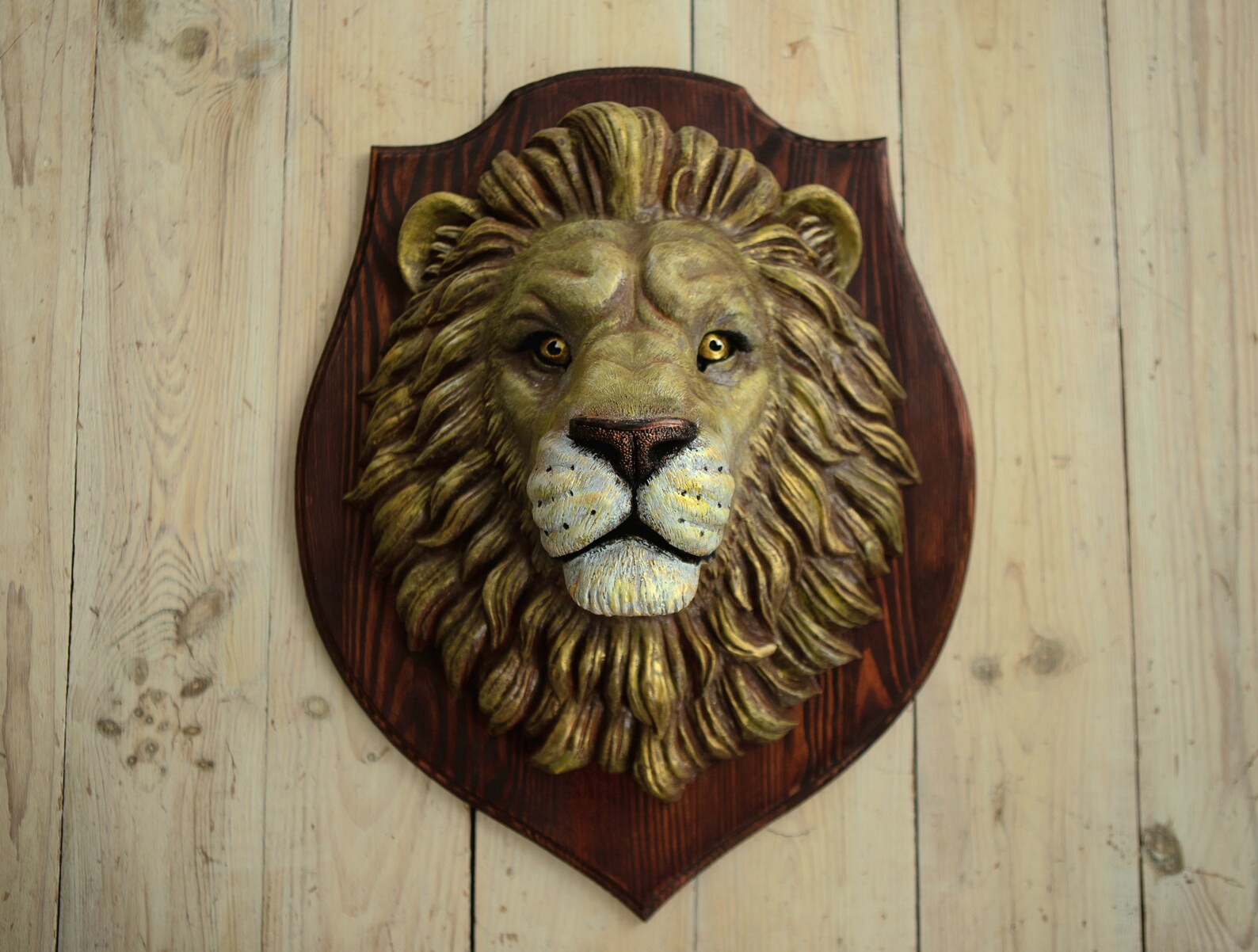 Decor Taxidermy Sculpture Lion Head Wall Mounted - Etsy