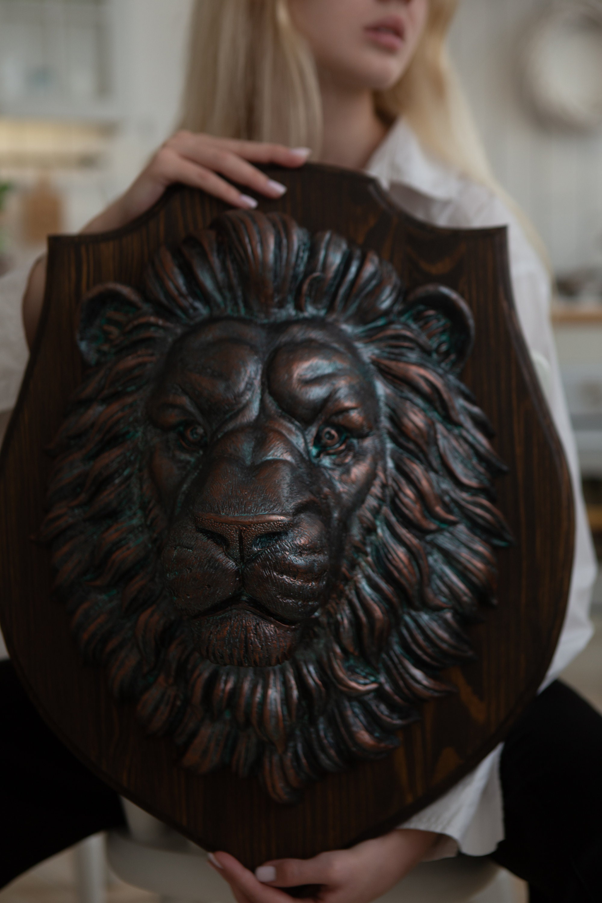 Decor Taxidermy Sculpture Lion Head Wall Mounted - Etsy