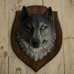 Taxidermy Sculpture Wolf Head Wall Mounted - Etsy