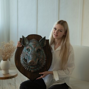 Taxidermy Sculpture Boar Head Wall Mounted Decor - Etsy