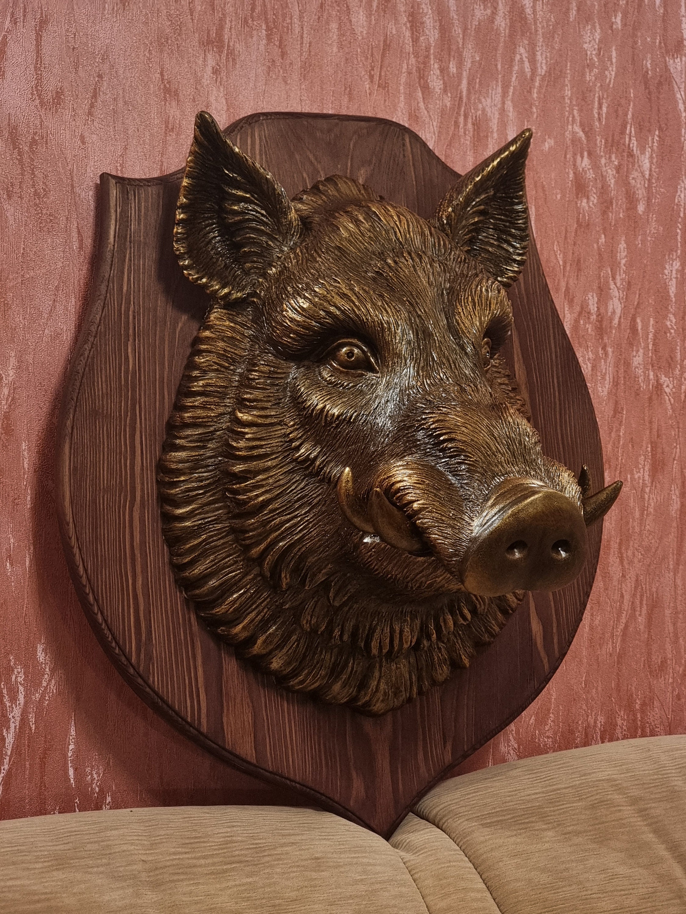 Taxidermy Sculpture Boar Head Wall Mounted Decor - Etsy
