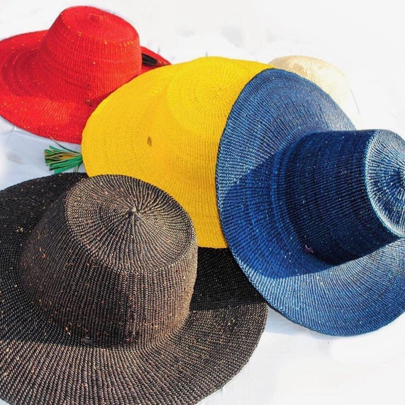 Green Straw Hat - Etsy