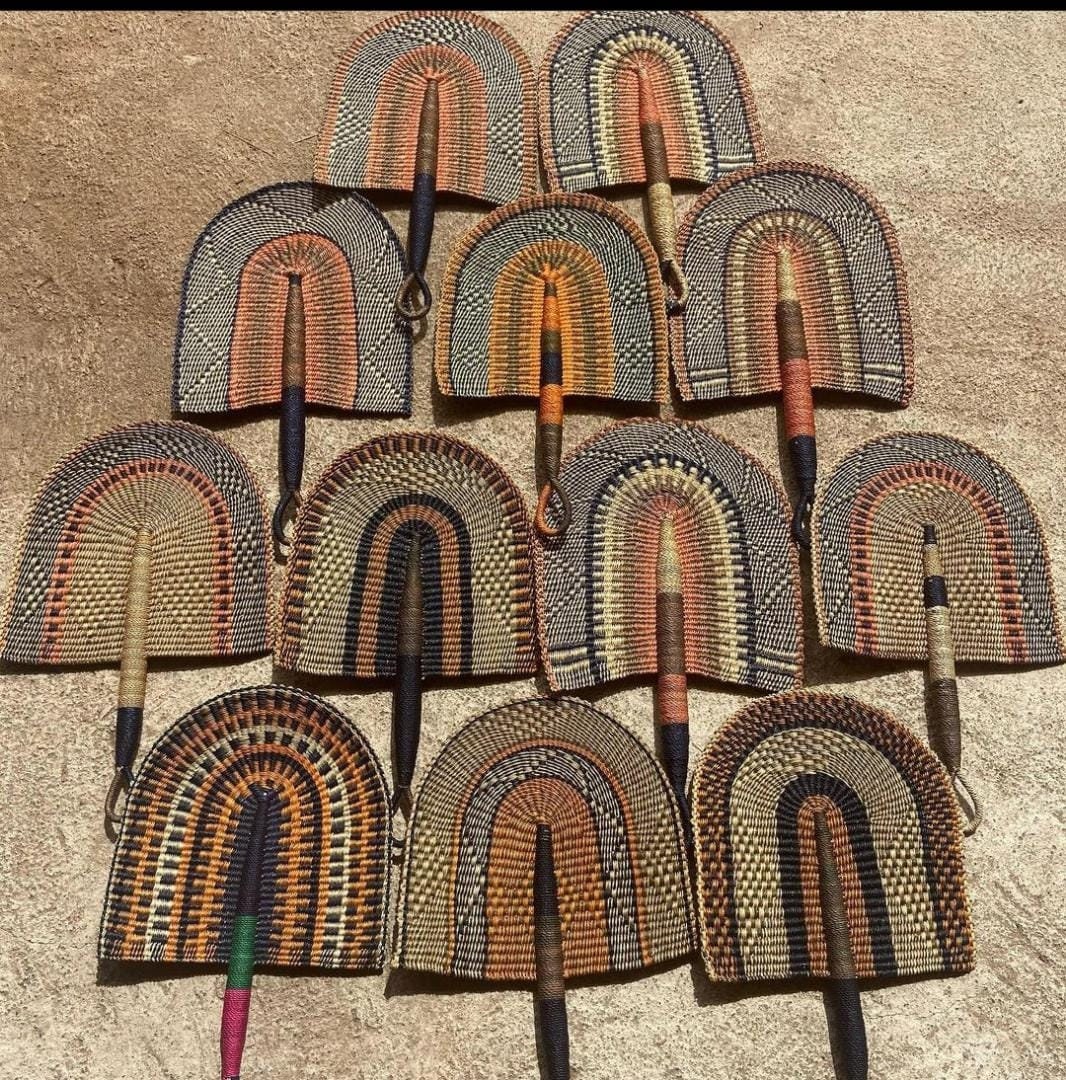 Cute Bolga Handwoven Straw Hand Fan Boho Fan Wall Hanging - Etsy
