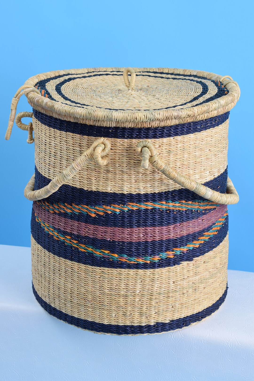 African Laundry Basket With Lid| Small Laundry Basket With Handle ...