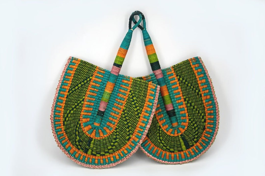 Handwoven Straw Hand Fan| Boho Fan Wall Hanging| Bolga Straw Fan| Cute ...
