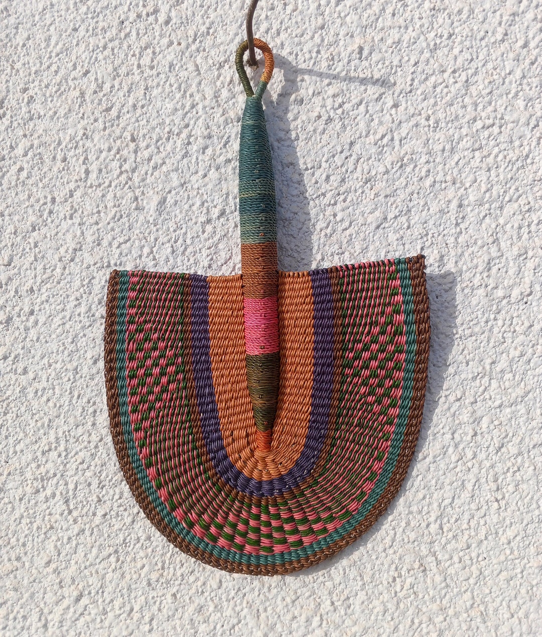 Beautiful Straw Hand Fan| Wicker Fan Wall Hanging| Bolga Straw Fan ...