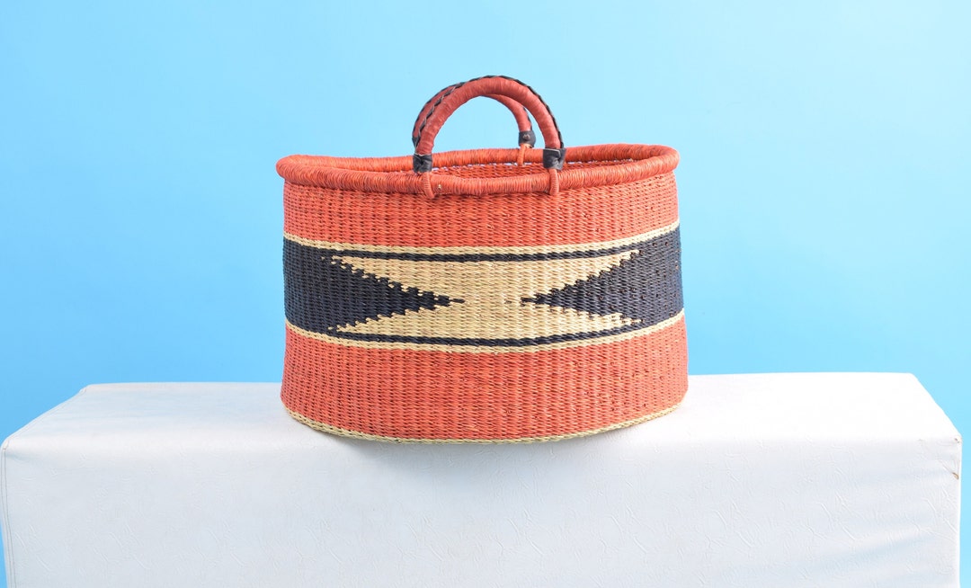 Straw Laundry Basket| Large Floor Hamper| Wicker Storage Basket| Room ...