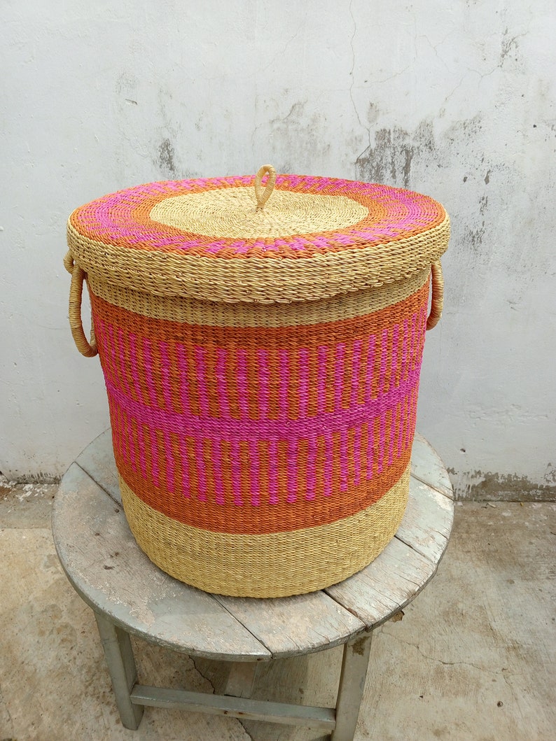 Beautiful Straw Laundry Basket Natural Laundry Basket With Lid Bathroom ...