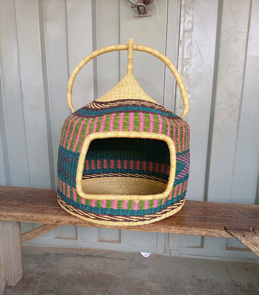 Handmade Pet Bed| Handwoven Bedgister for Cat| Cute Cat Hideaway| Cat ...