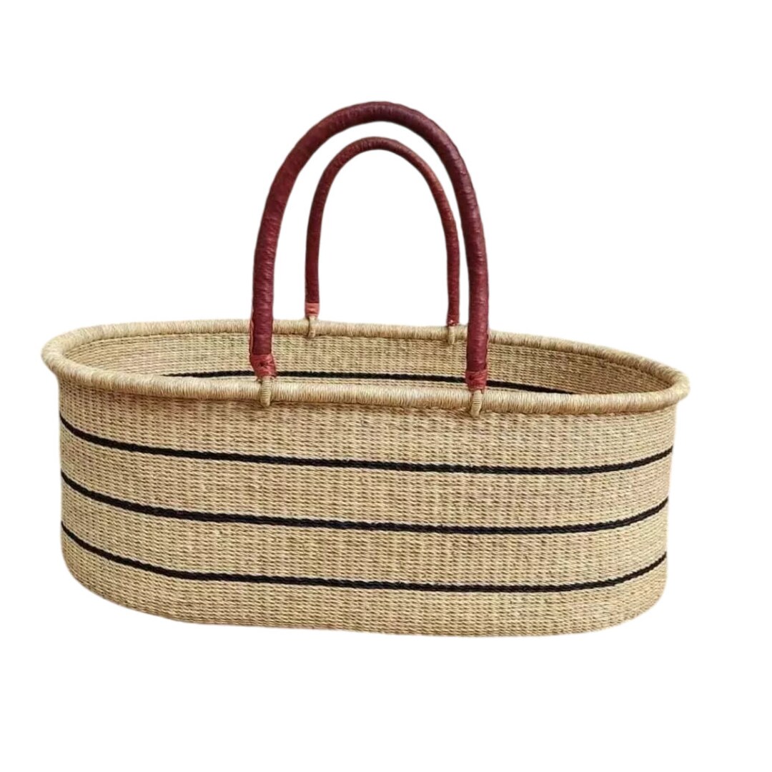 Large Oval Basket With Handles, Toys Storage Basket, Bolga Storage ...