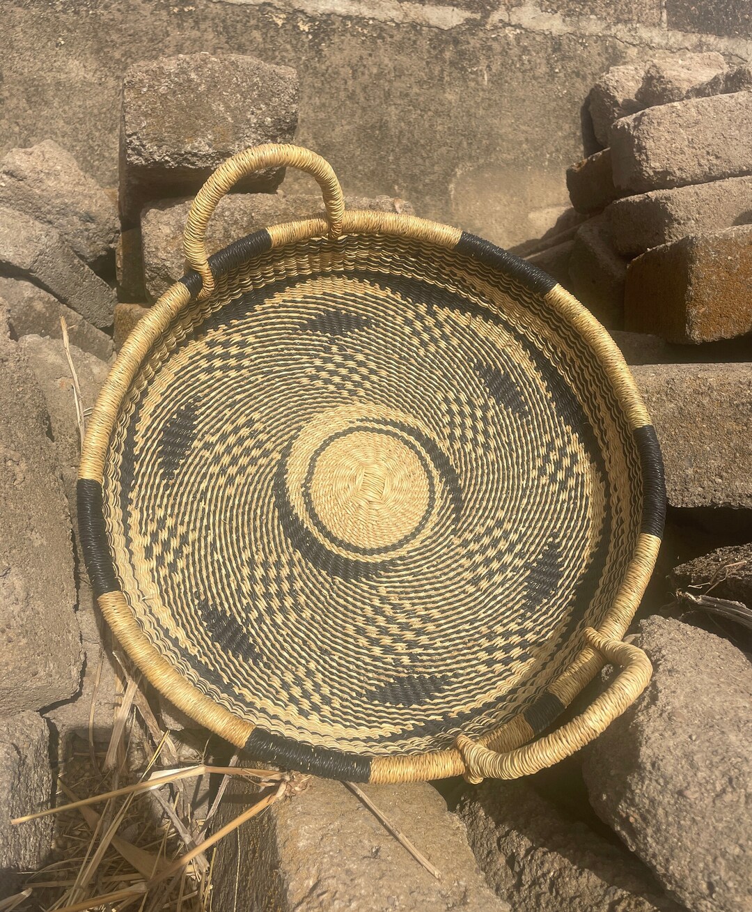 Large Wicker Tray Table Decor Tray Wicker Serving Tray Wall Decor ...