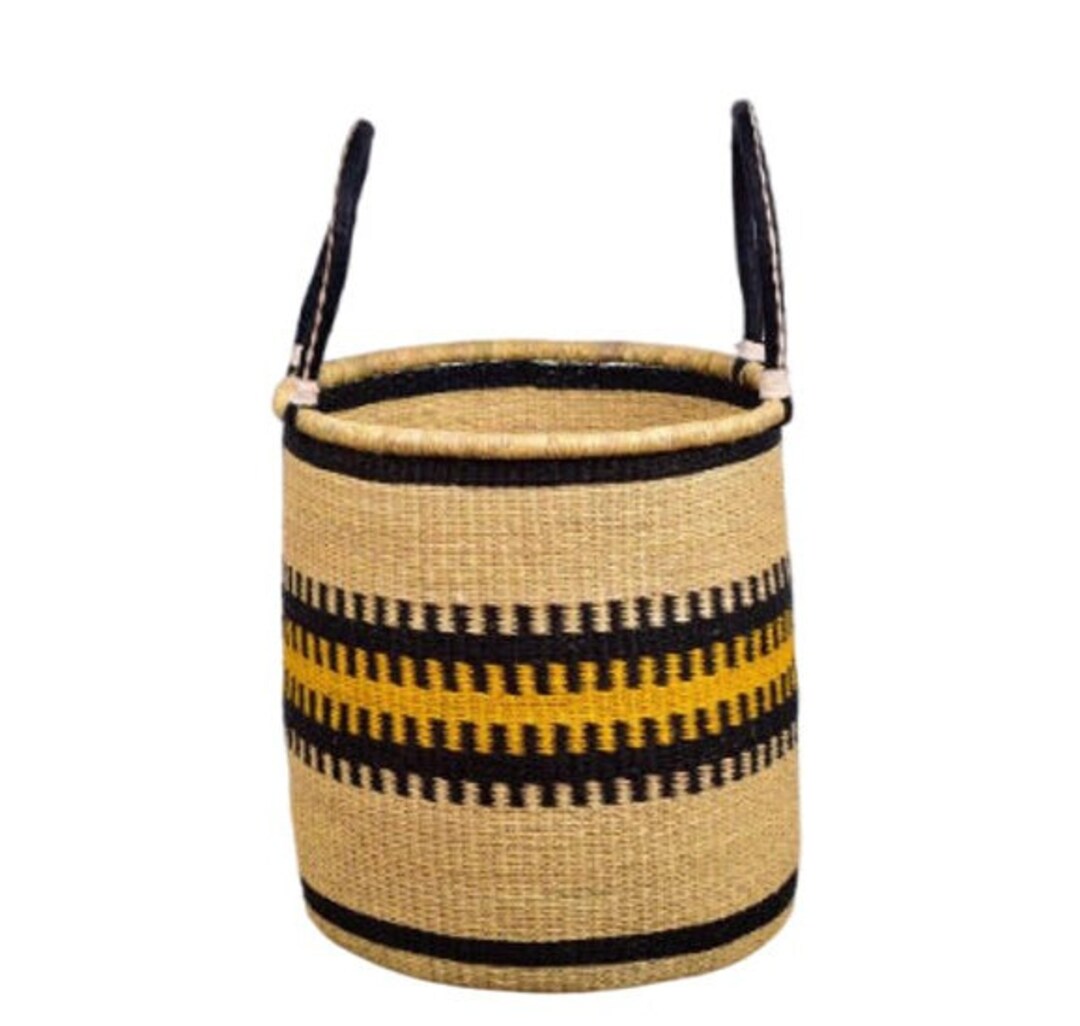 Clothes Storage Basket With Handles| Straw Floor Hamper| Handwoven ...