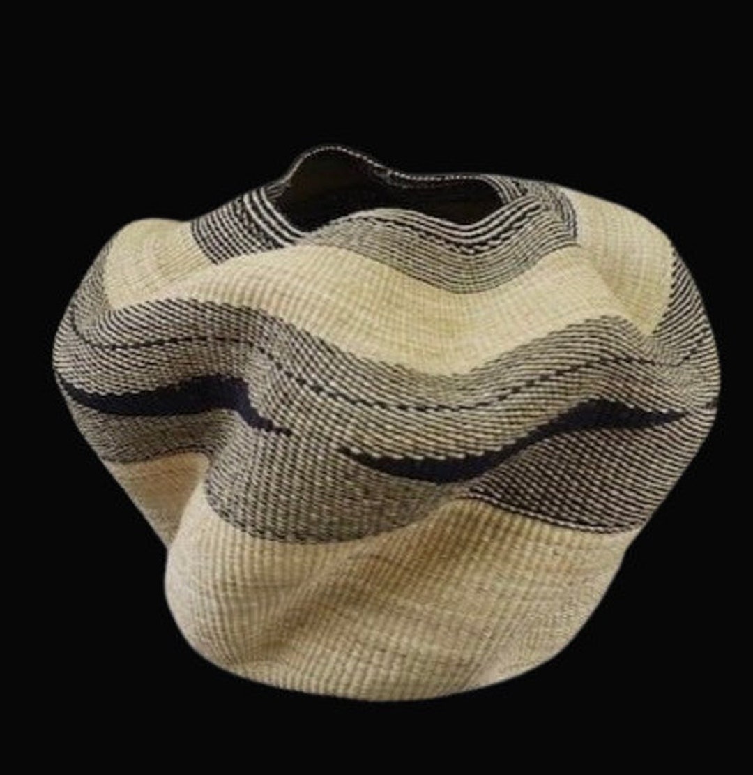 Bolga Art Basket Woven Big Vase Basabasa Basket Wavy Handwoven Flower ...