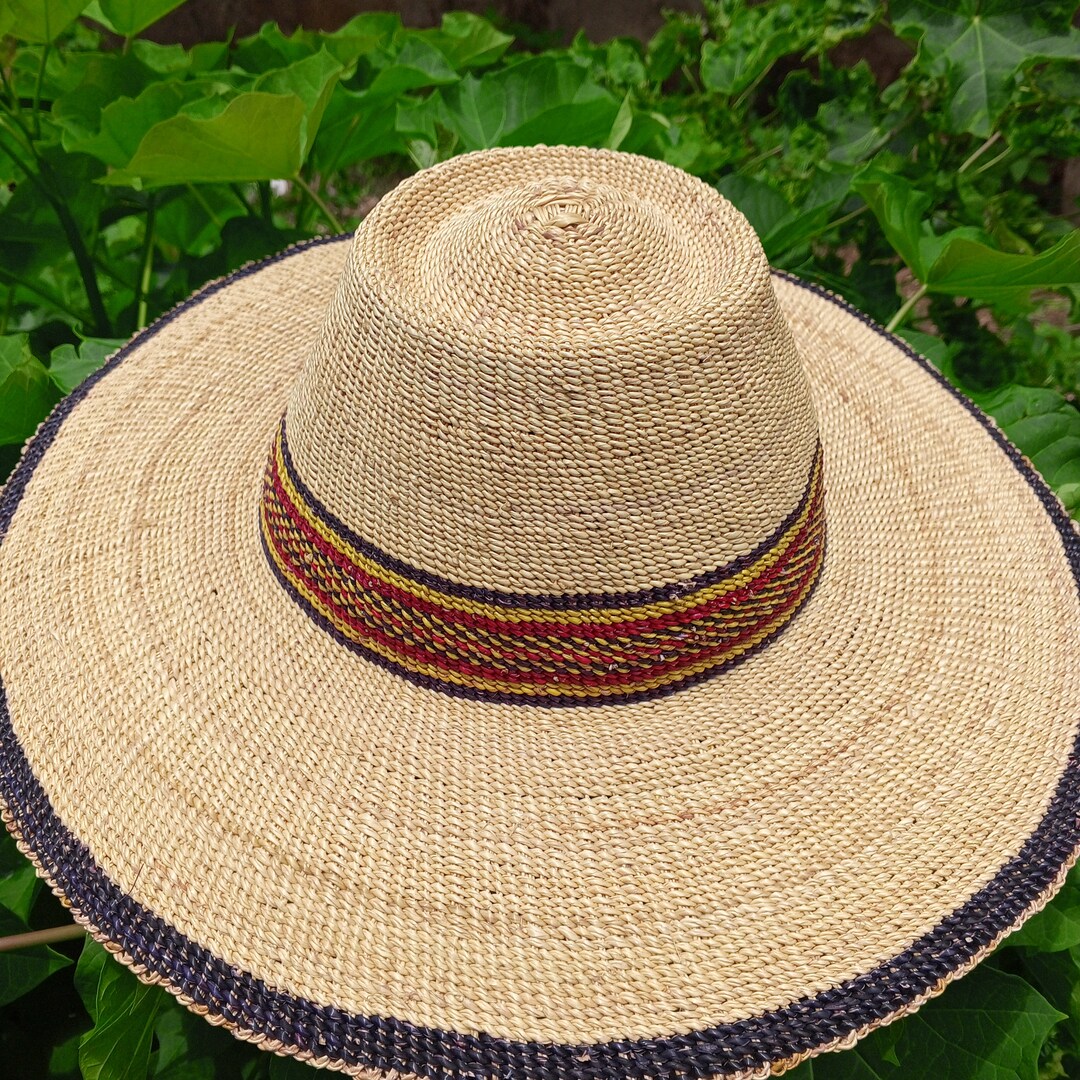 Classic Wide Brim Unisex Hat, Natural Straw Hat, Handwoven Men Natural ...