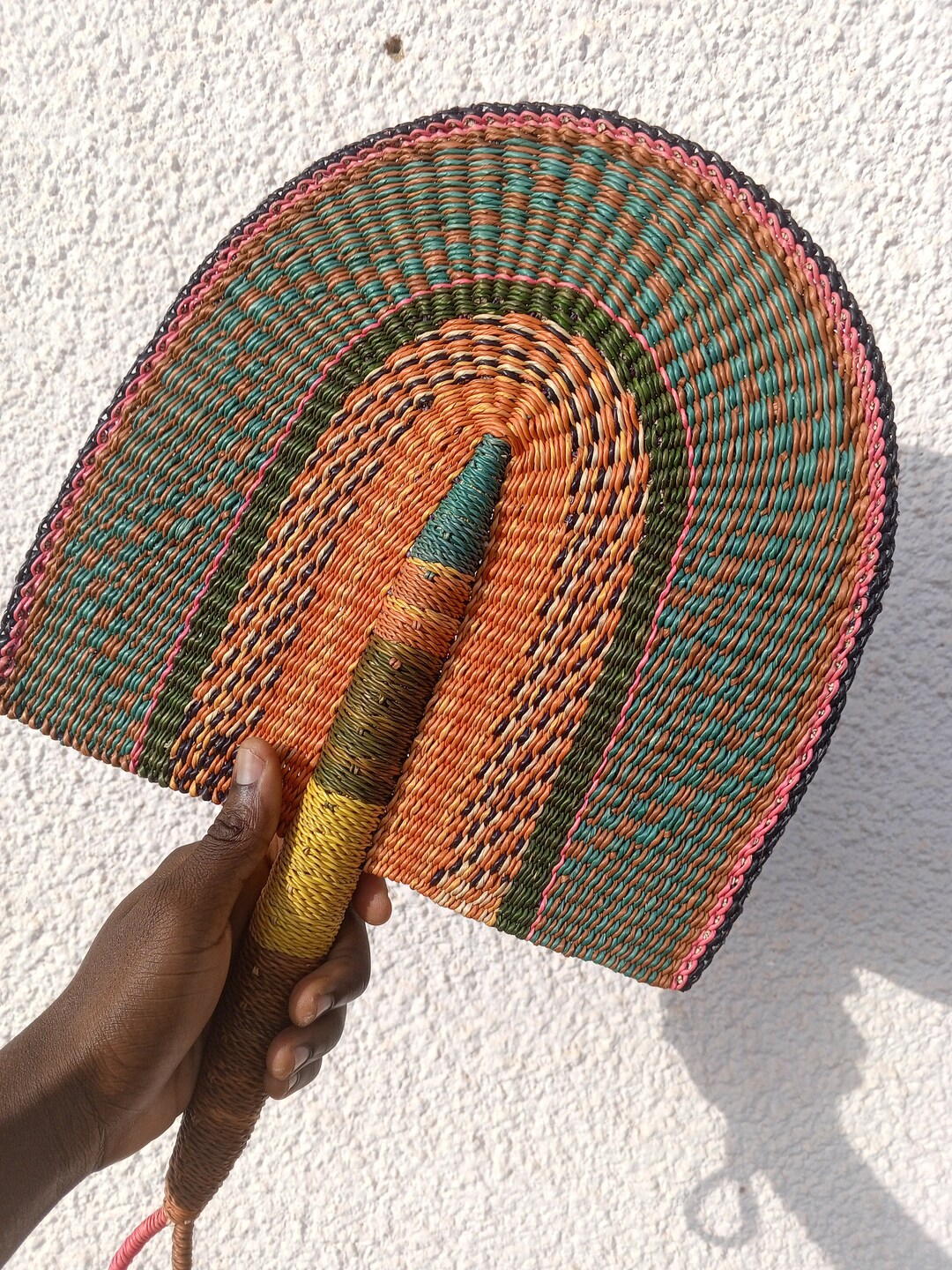 Beautiful Straw Hand Fan| Fan Wall Hanging| Bolga Straw Fan| Cute ...