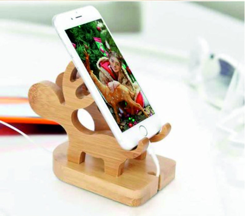 Wooden Deer Phone Stand - Etsy