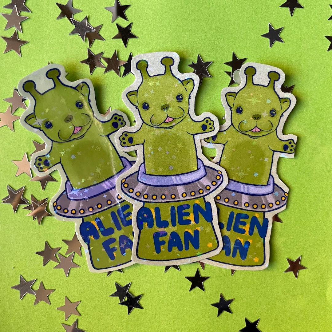 Pibble Dog ‘alien Fan’ Sticker - Etsy