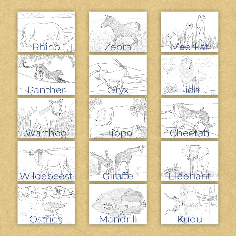 African Animals Coloring Pages 15 Pictures to Download and Print ...